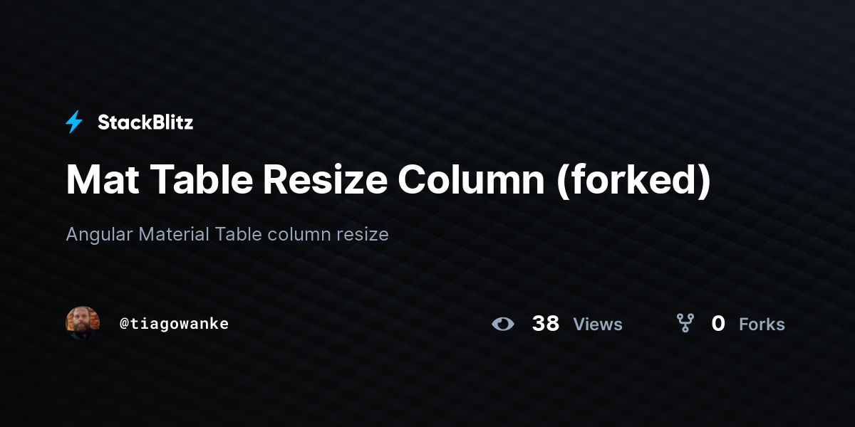 Mat Table Resize Column (forked) - StackBlitz