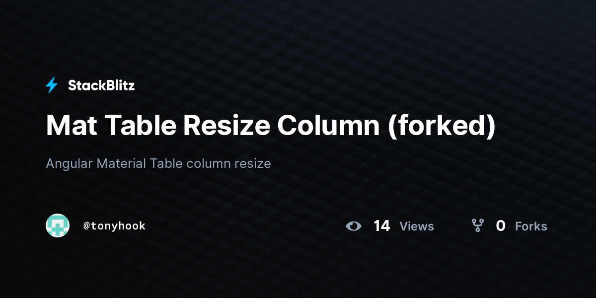 Mat Table Resize Column (forked) - StackBlitz