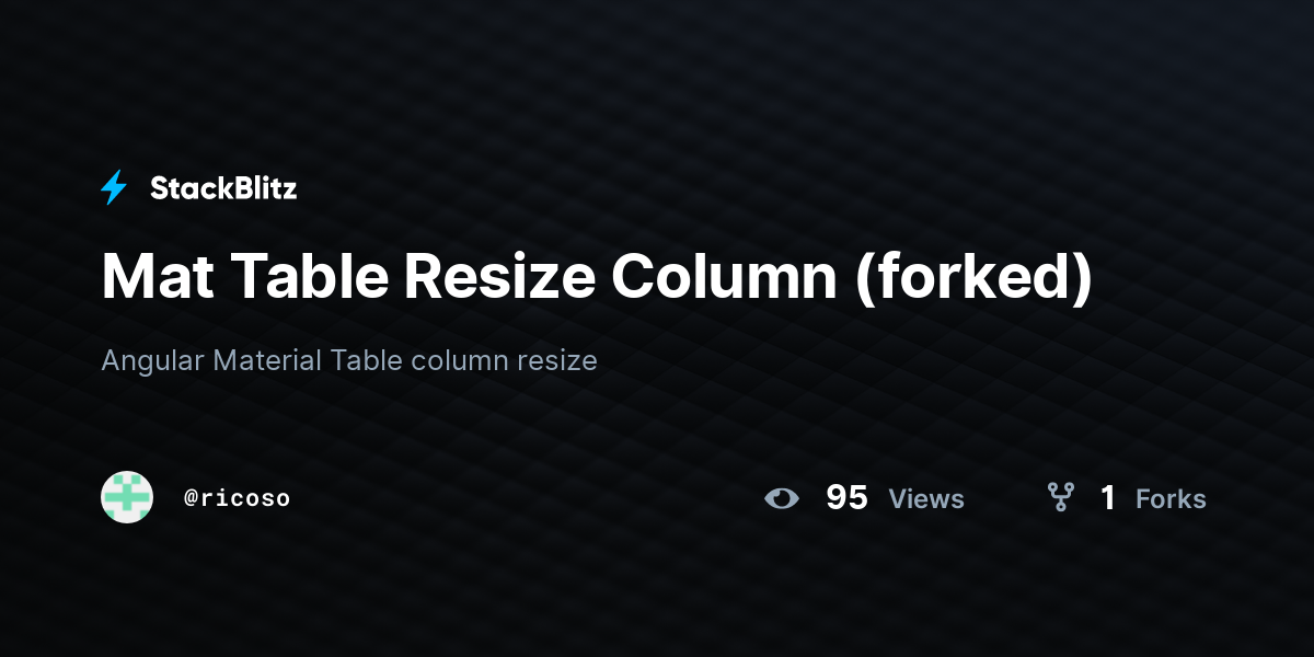 Mat Table Resize Column (forked) - StackBlitz