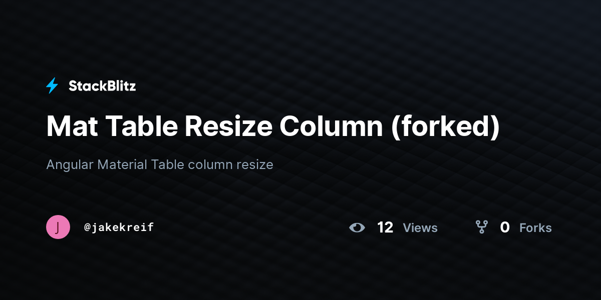 Mat Table Resize Column (forked) - StackBlitz
