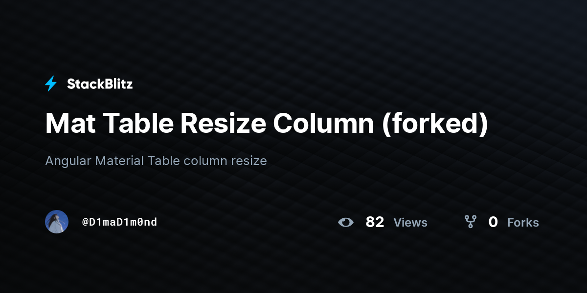 Mat Table Resize Column (forked) - StackBlitz