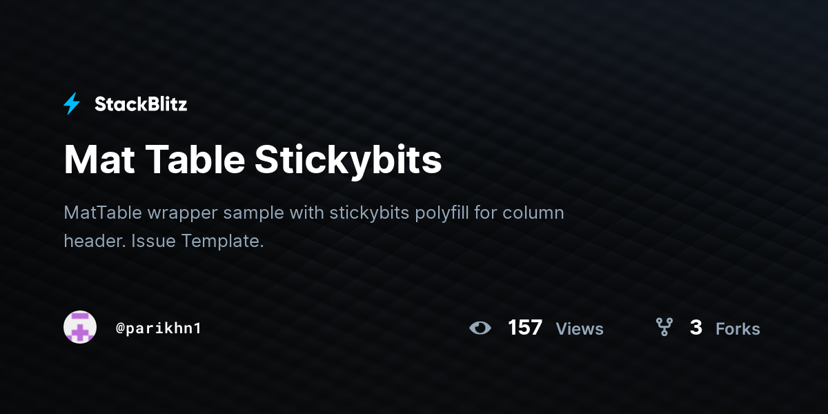 Mat Table Stickybits - StackBlitz