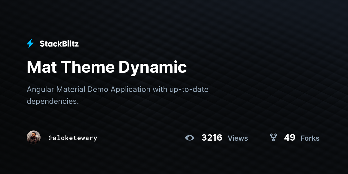 Mat Theme Dynamic - StackBlitz