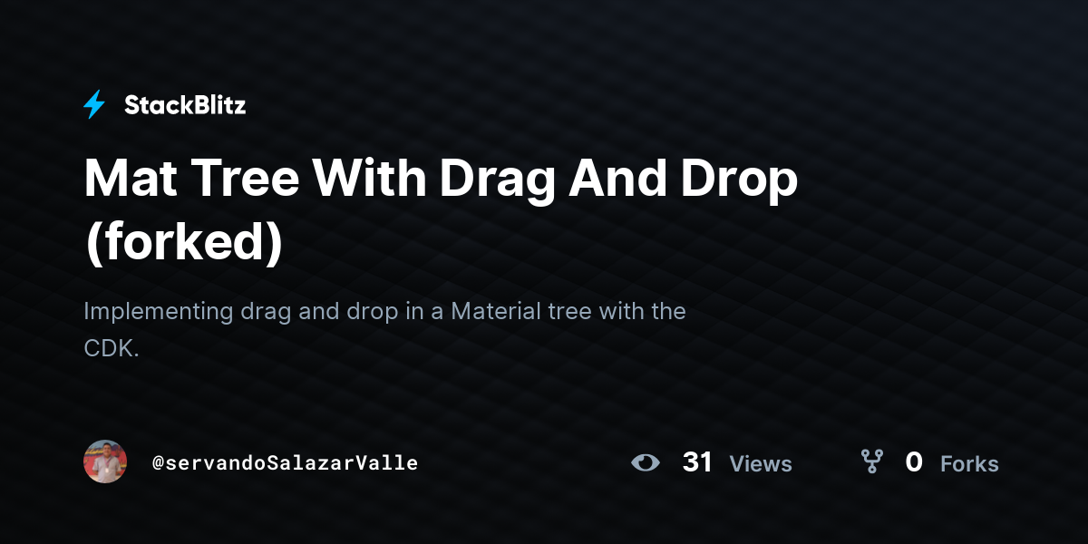 Mat Tree With Drag And Drop (forked) - StackBlitz