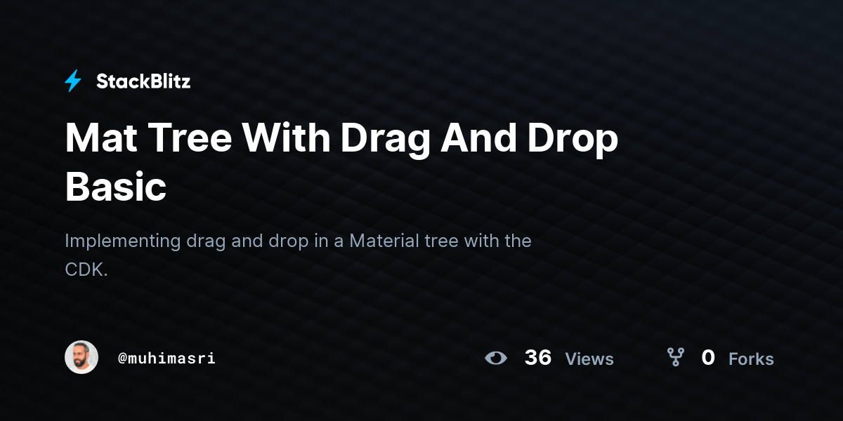 Mat Tree With Drag And Drop Basic - StackBlitz