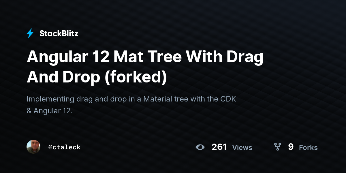Angular 12 Mat Tree With Drag And Drop (forked) - StackBlitz
