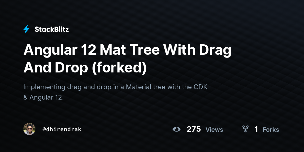 Angular 12 Mat Tree With Drag And Drop (forked) - StackBlitz
