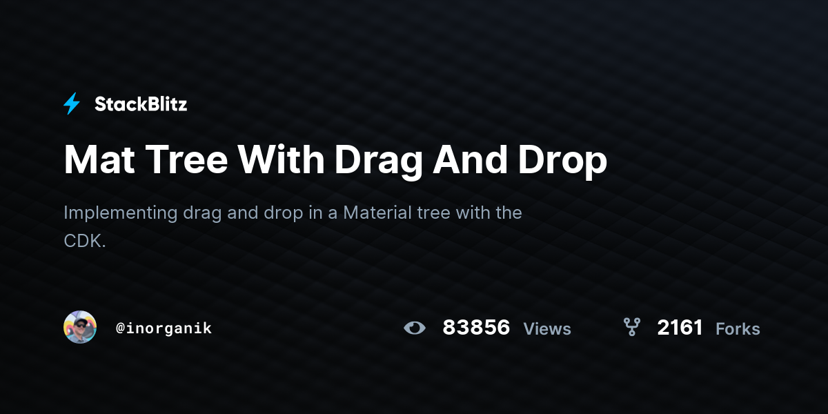 Mat Tree With Drag And Drop - StackBlitz
