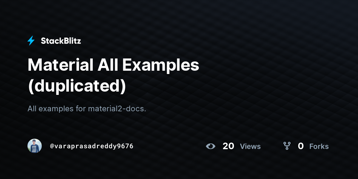 Material All Examples (forked) - StackBlitz
