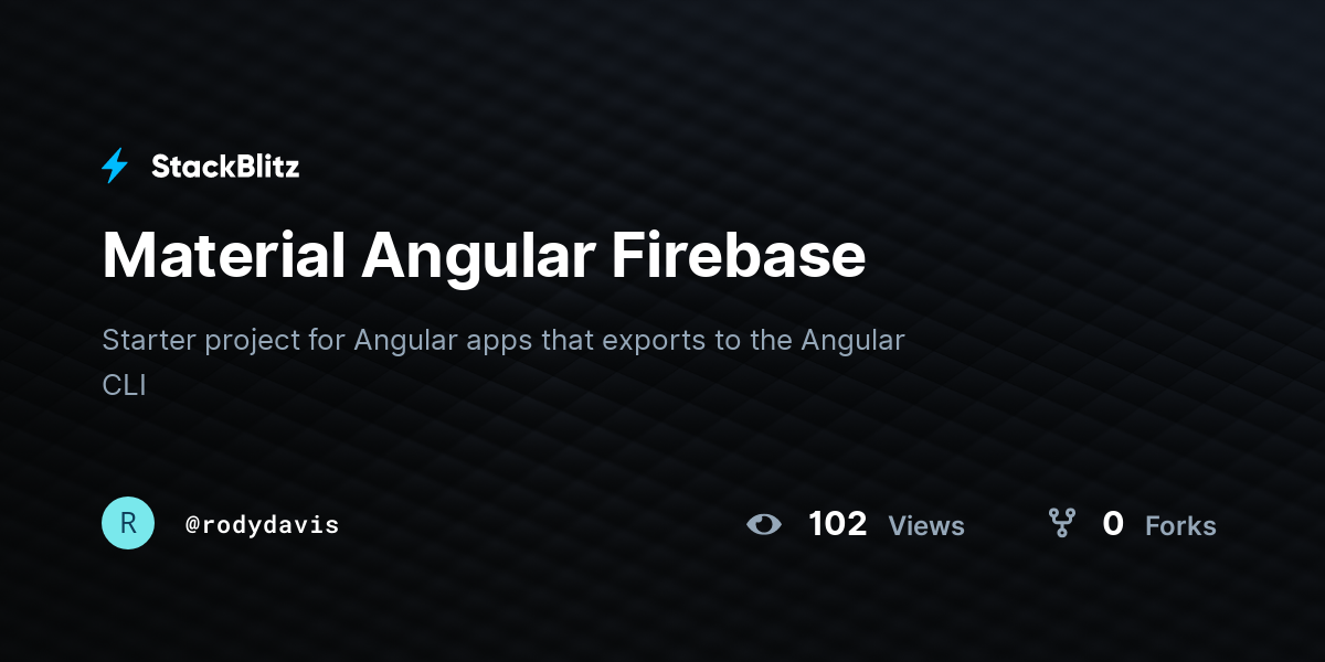 Material Angular Firebase - StackBlitz