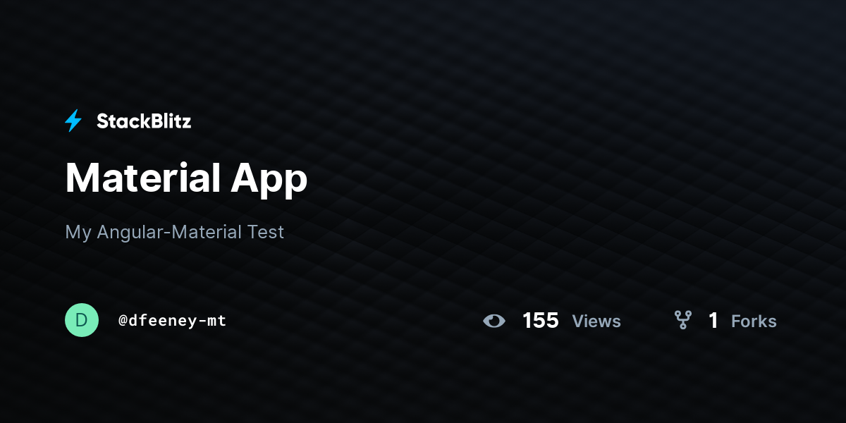 Material App - StackBlitz