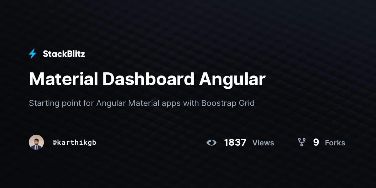 Material Dashboard Angular - StackBlitz