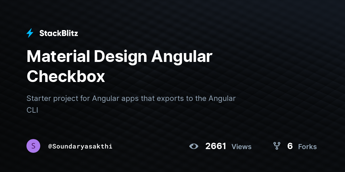 Material Design Angular Checkbox - StackBlitz Material Design Angular Checkbox - StackBlitz