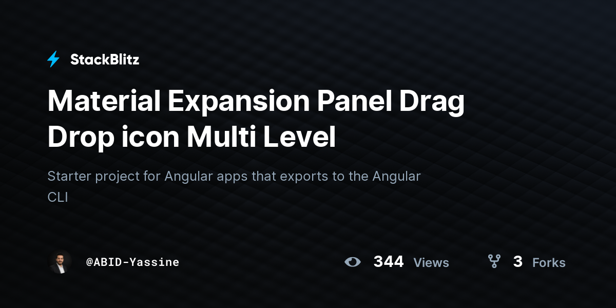 Material Expansion Panel Drag Drop icon Multi Level - StackBlitz