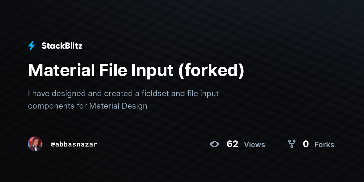 Material File Input (forked) - StackBlitz
