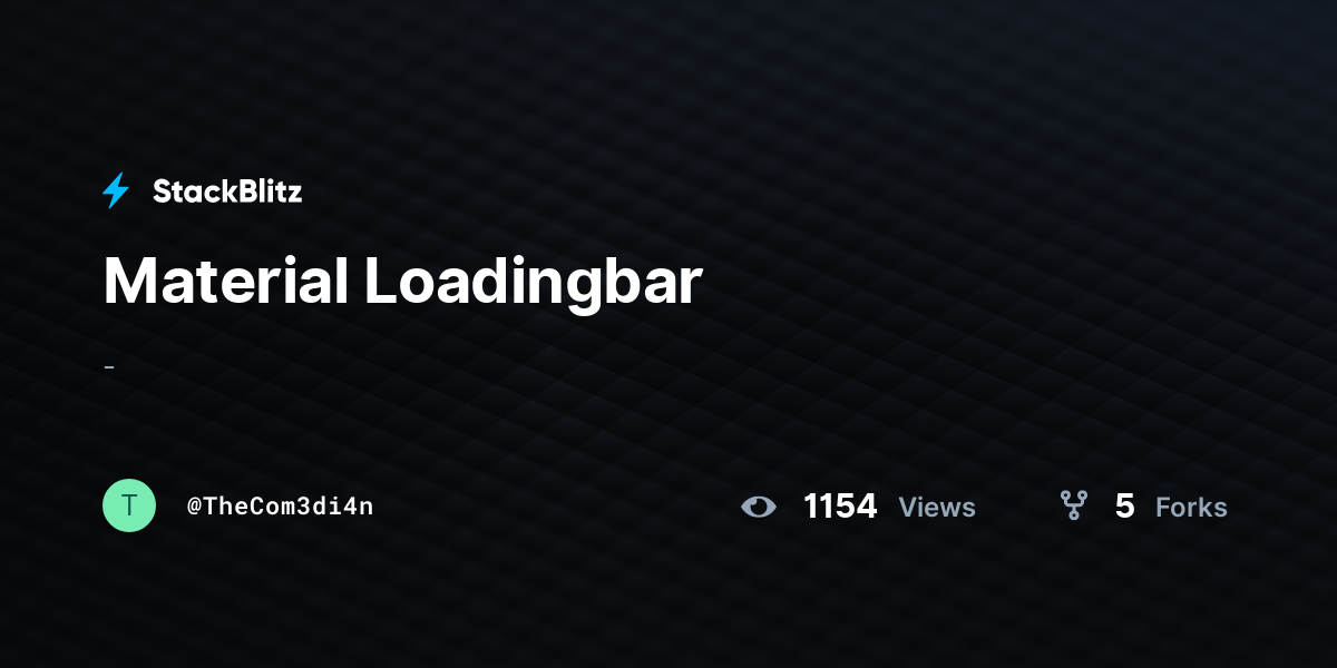 Material Loadingbar - StackBlitz