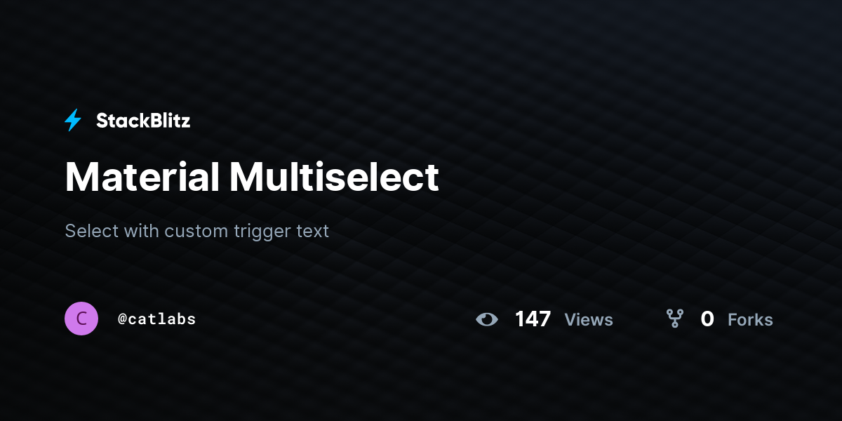 Material Multiselect - StackBlitz