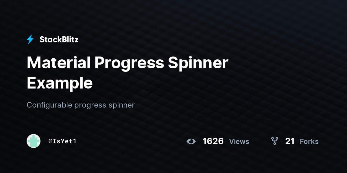 Material Progress Spinner Example - StackBlitz