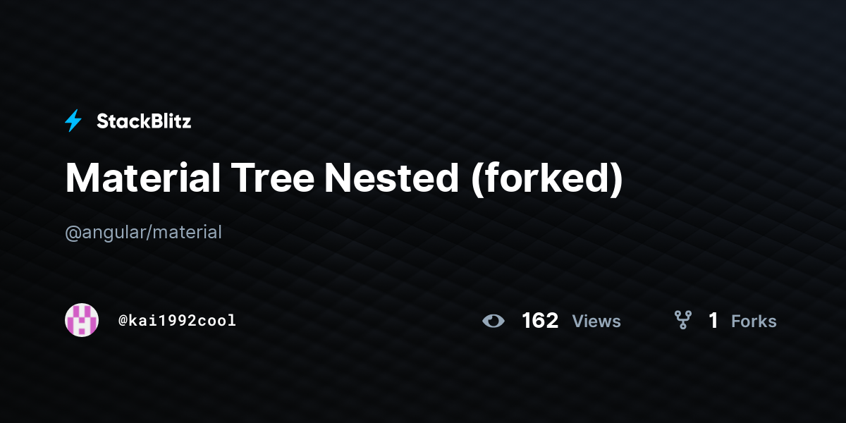Material Tree Nested (forked) - StackBlitz