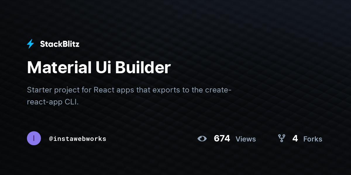 Material Ui Builder - StackBlitz