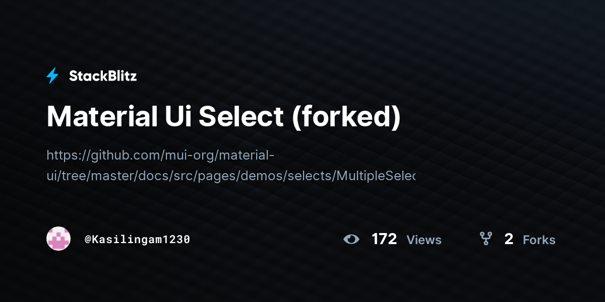 Material Ui Select Forked Stackblitz
