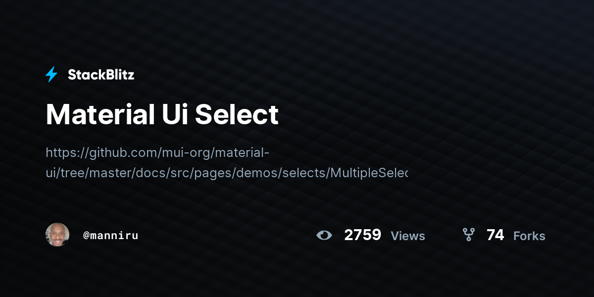 Material Ui Select - StackBlitz