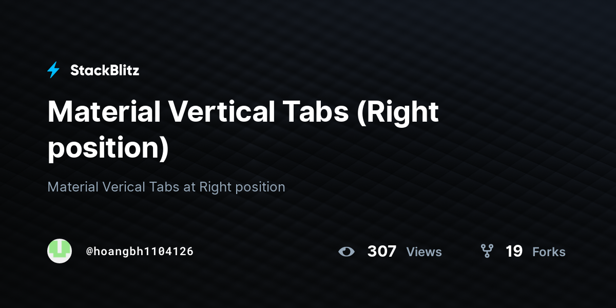 Material Vertical Tabs (Right position) - StackBlitz