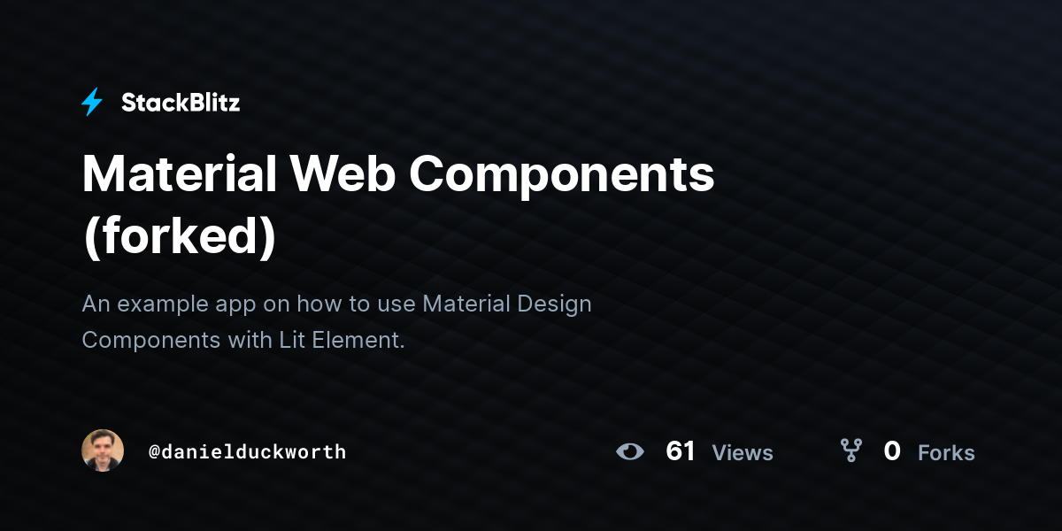 Material Web Components (forked) - StackBlitz
