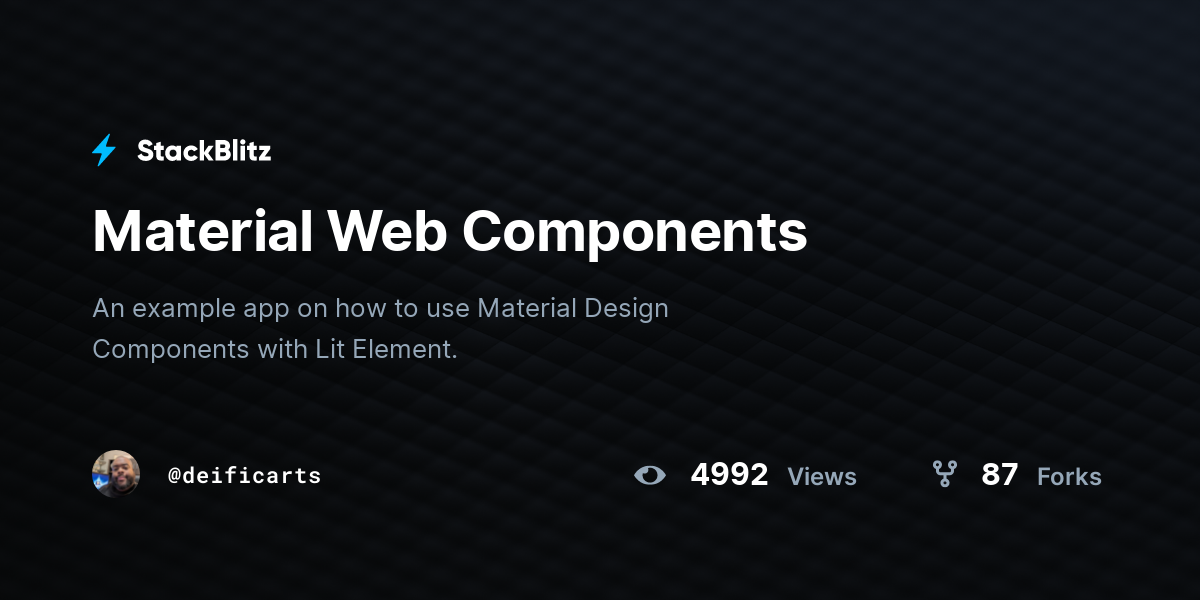Material Web Components - StackBlitz