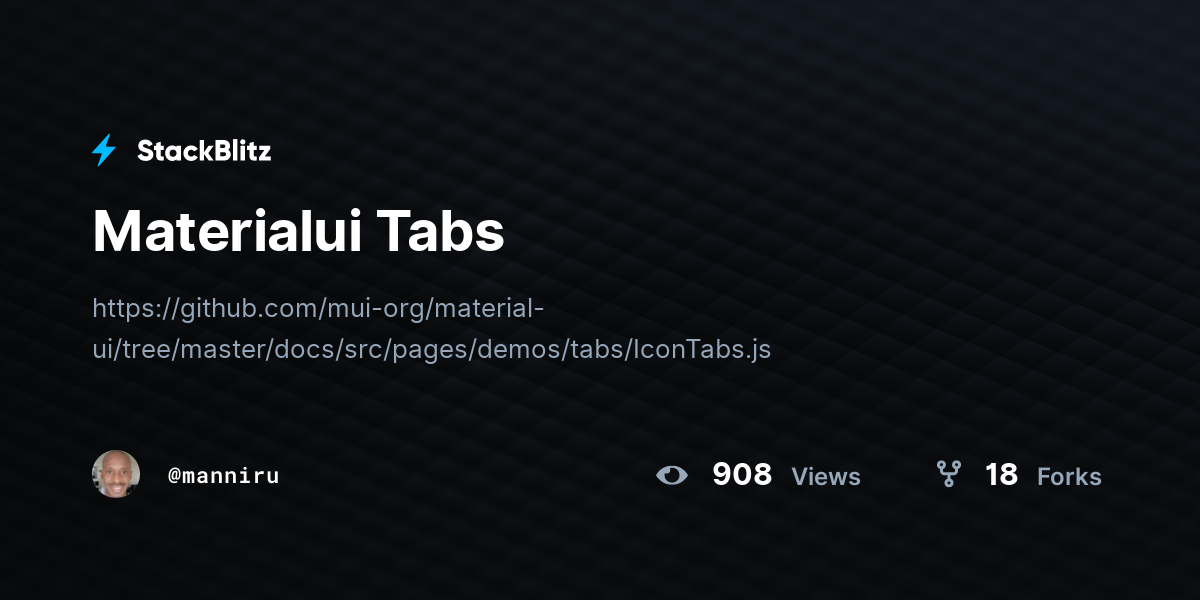Materialui Tabs - StackBlitz
