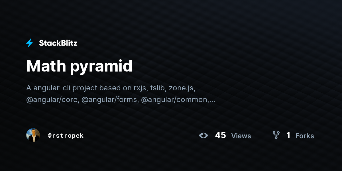 Math Pyramid Stackblitz