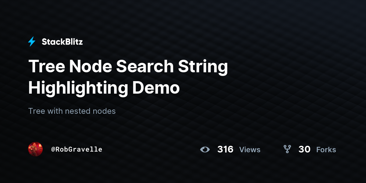 Tree Node Search String Highlighting Demo - StackBlitz