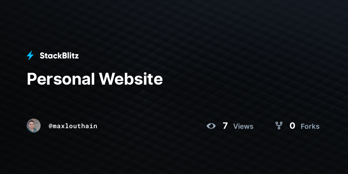 Personal Website - StackBlitz