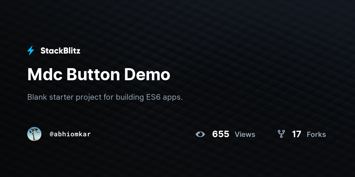 Mdc Button Demo - StackBlitz