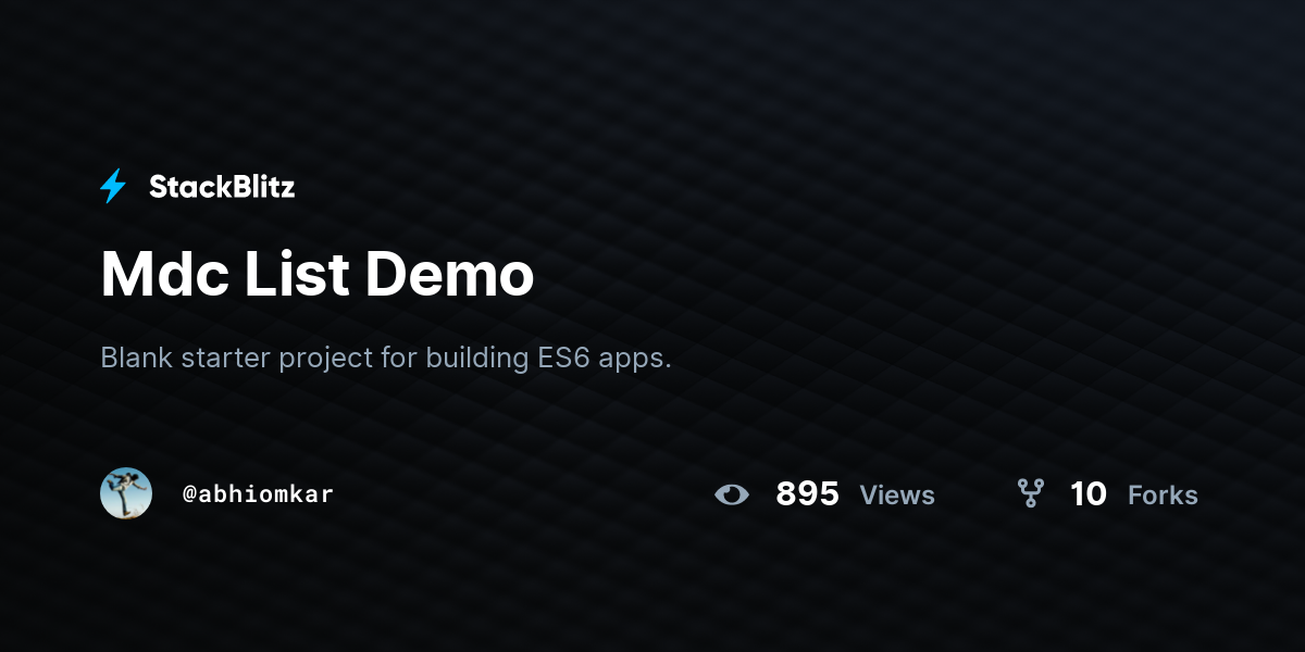Mdc List Demo - StackBlitz