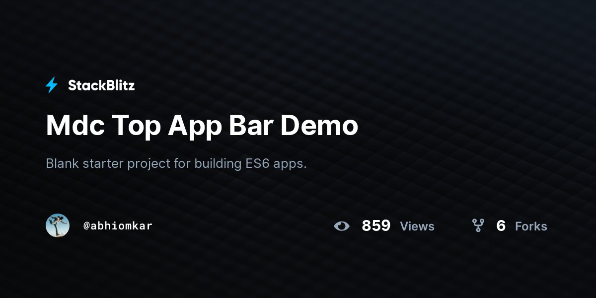 Mdc Top App Bar Demo - StackBlitz