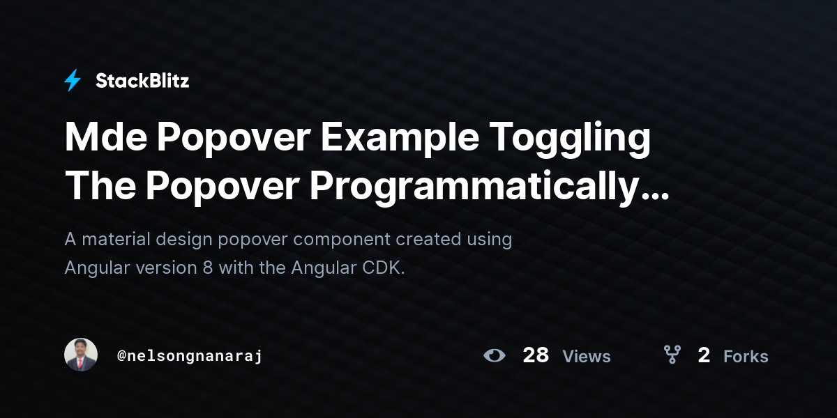 Mde Popover Example Toggling The Popover Programmatically (forked ... Mde Popover Example Toggling The Popover Programmatically (forked ...