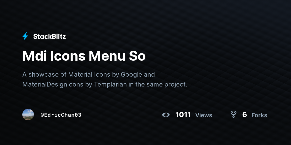 Mdi Icons Menu So - StackBlitz