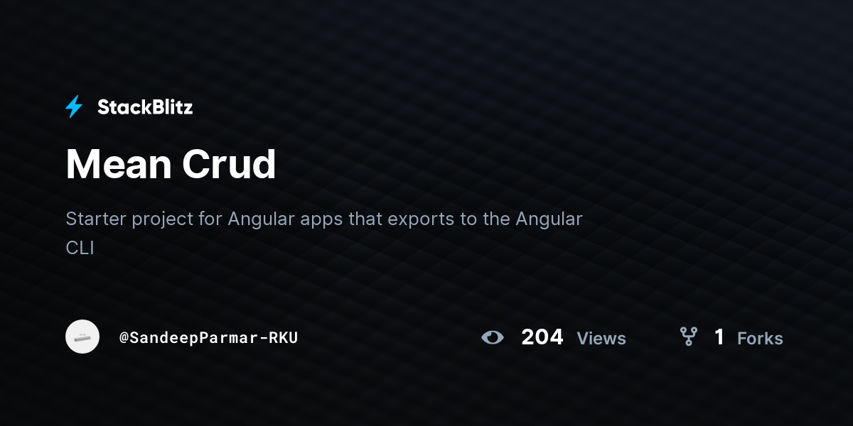 Mean Crud - StackBlitz