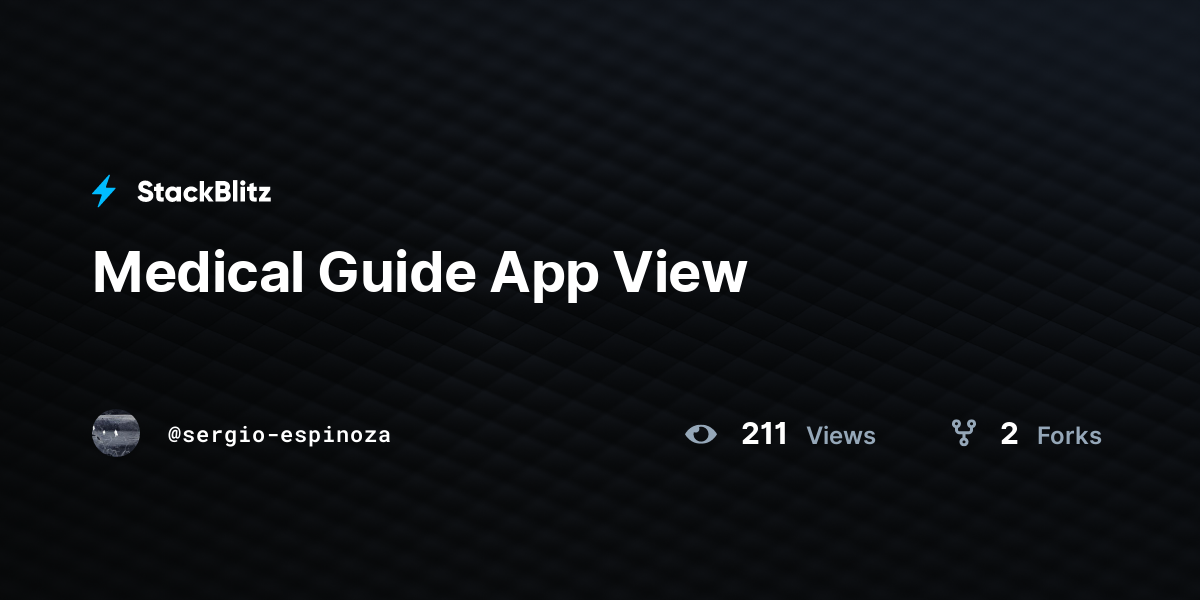 Medical Guide App View - StackBlitz