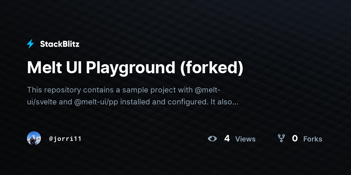 Melt UI Playground (forked) - StackBlitz