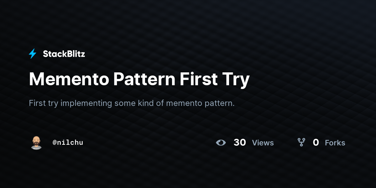 Memento Pattern First Try - StackBlitz