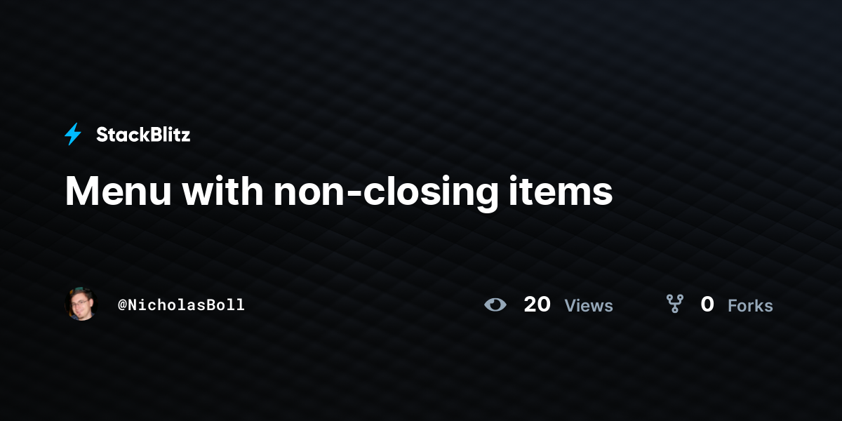 Menu with non-closing items - StackBlitz