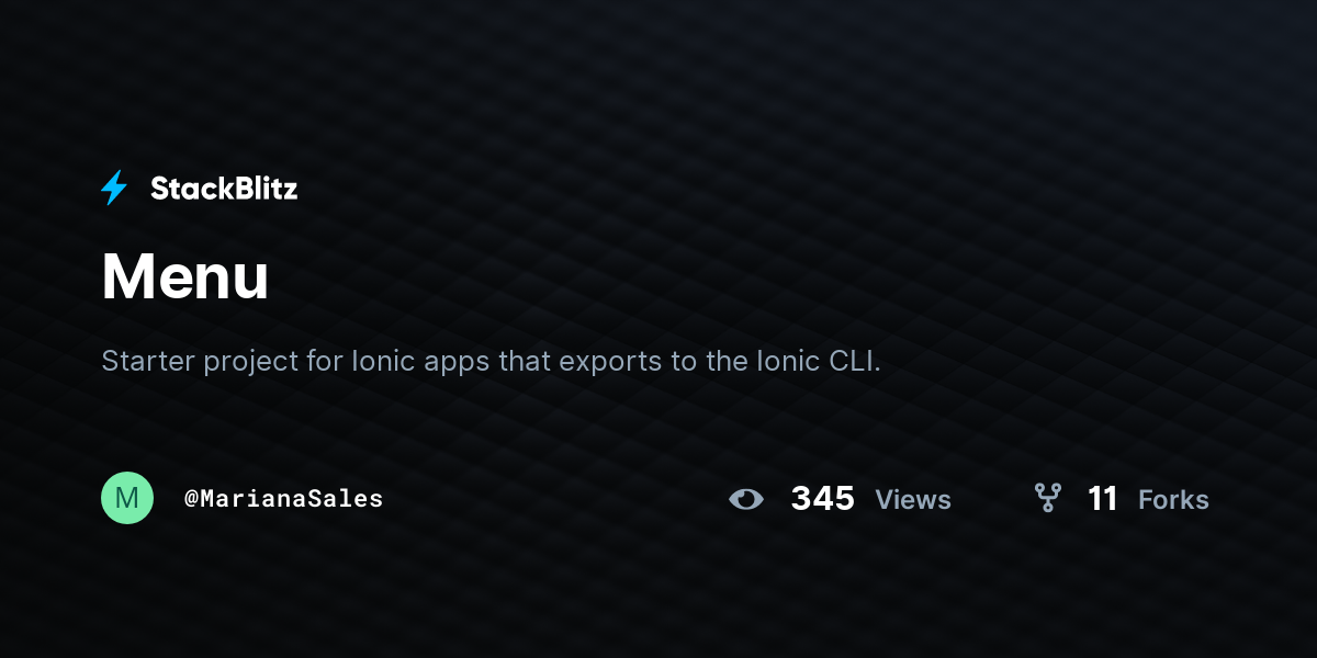 Menu - StackBlitz
