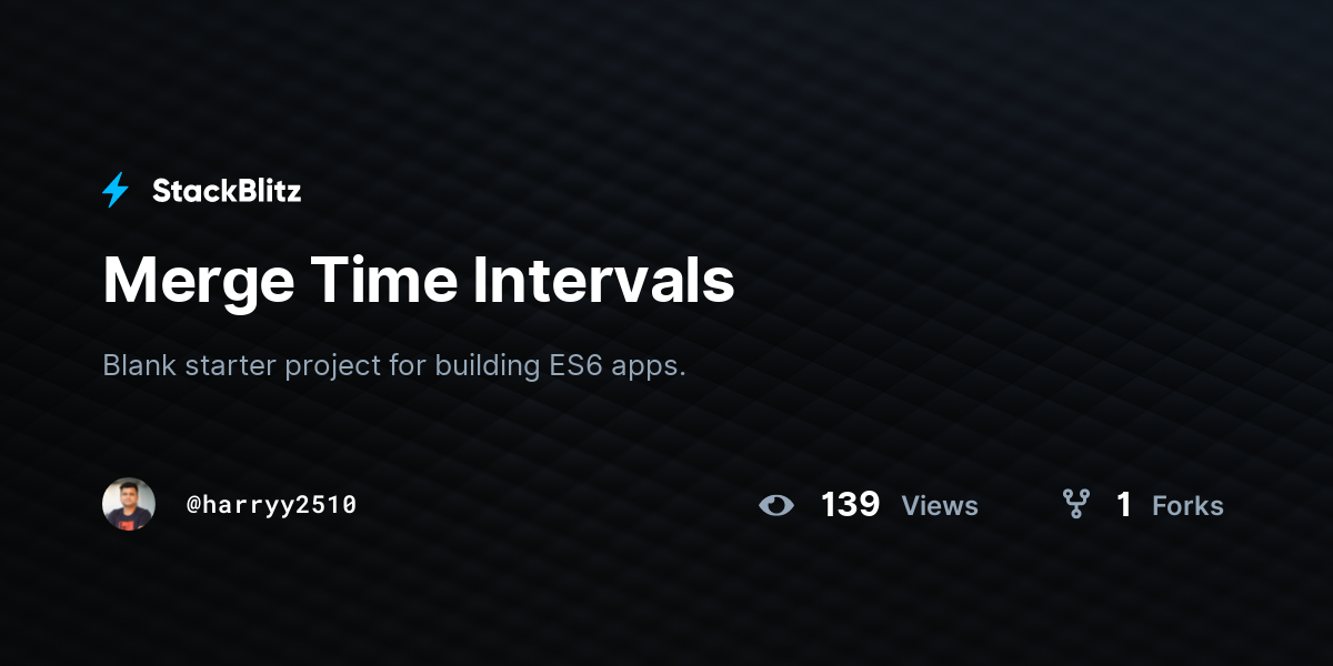 Merge Time Intervals - StackBlitz