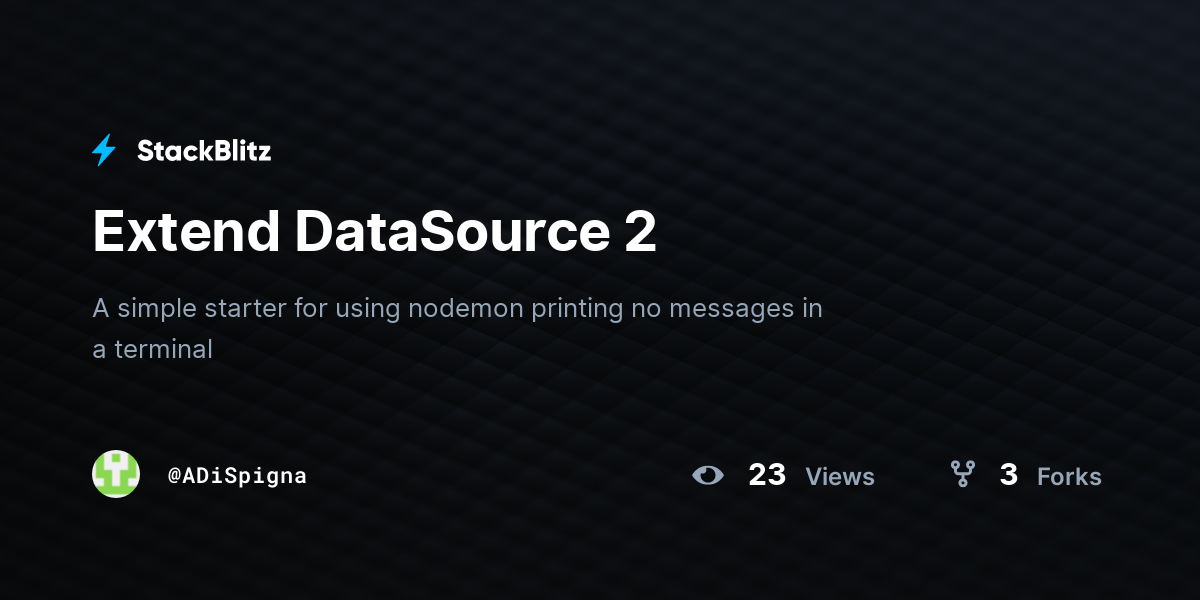Extend DataSource 2 - StackBlitz