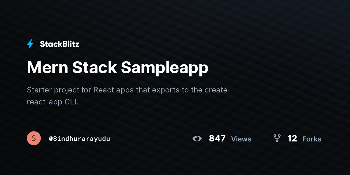 Mern Stack Sampleapp - StackBlitz