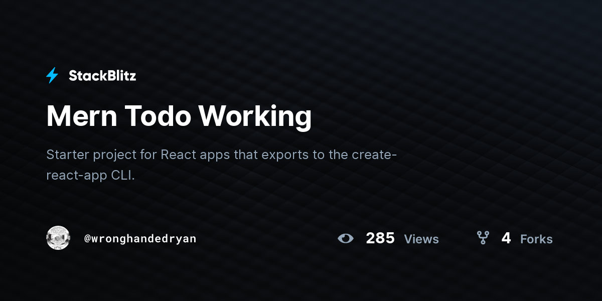 Mern Todo Working - StackBlitz