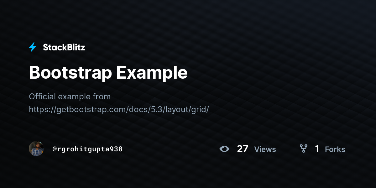 Bootstrap Example - StackBlitz