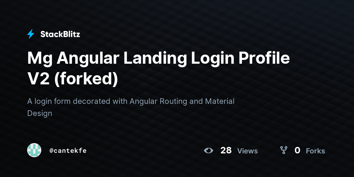 Mg Angular Landing Login Profile V2 (forked) - StackBlitz